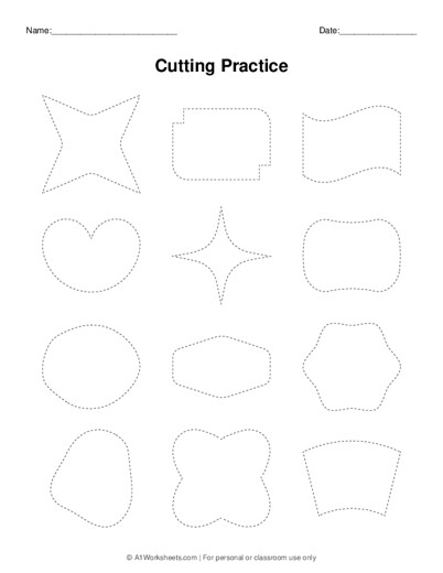 Scissor Skills and Cutting Practice Worksheets Generator